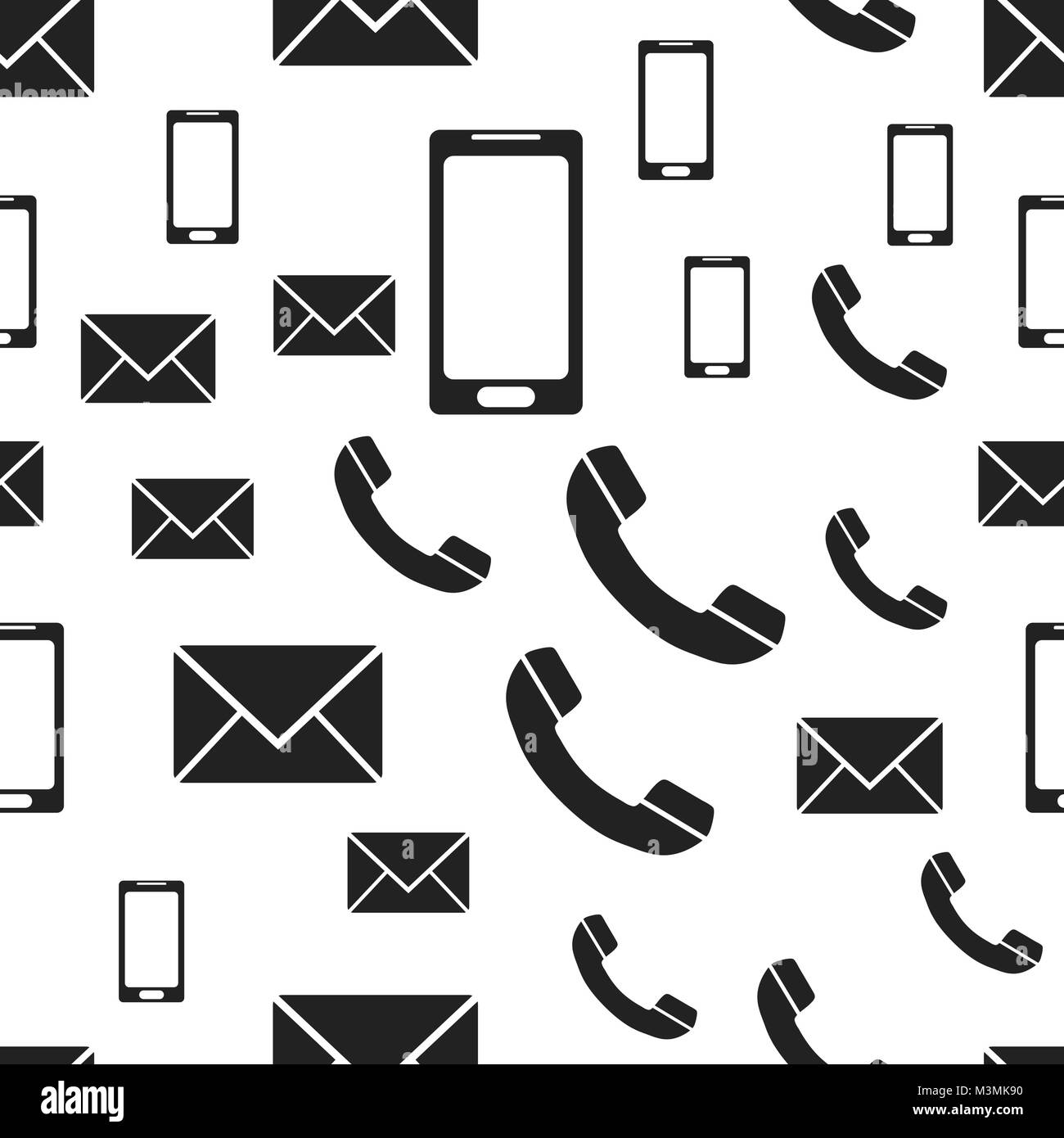 Telephone, mail, smartphone seamless pattern. Business concept ...