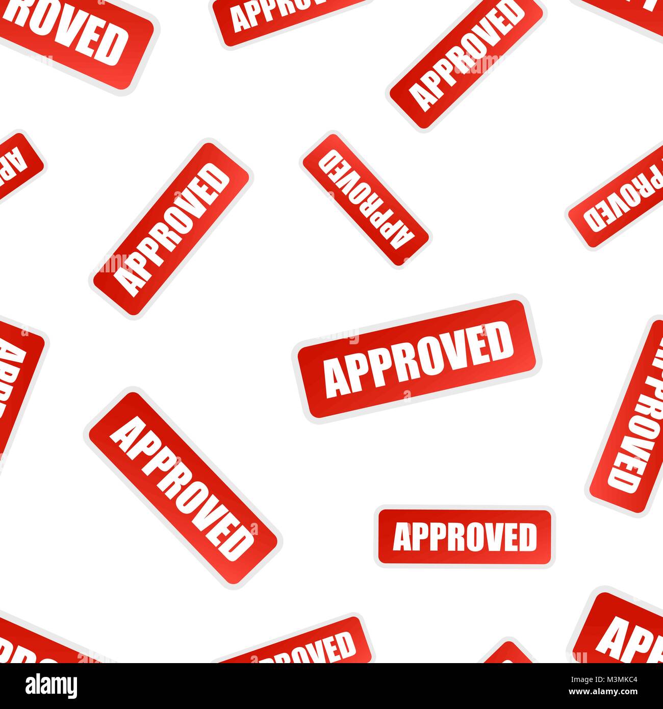 Approved stamp seamless pattern. Business concept approved pictogram ...