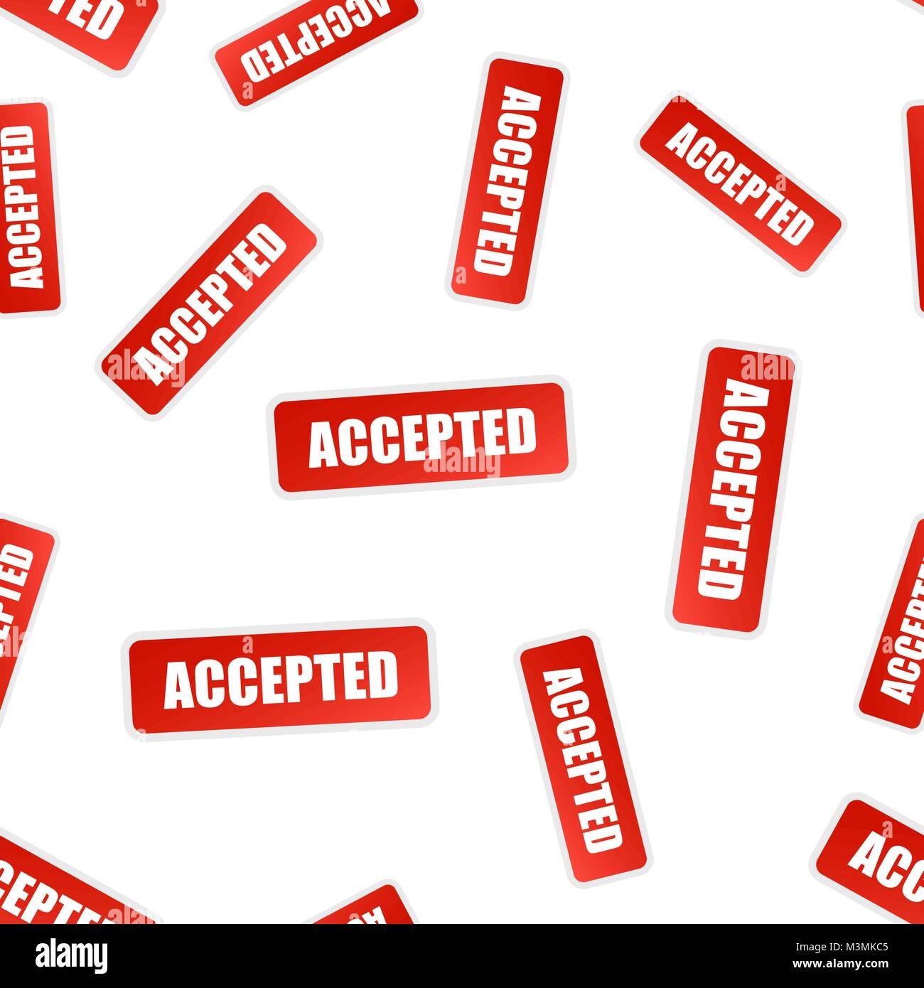 Accepted stamp seamless pattern. Business concept accepted pictogram ...