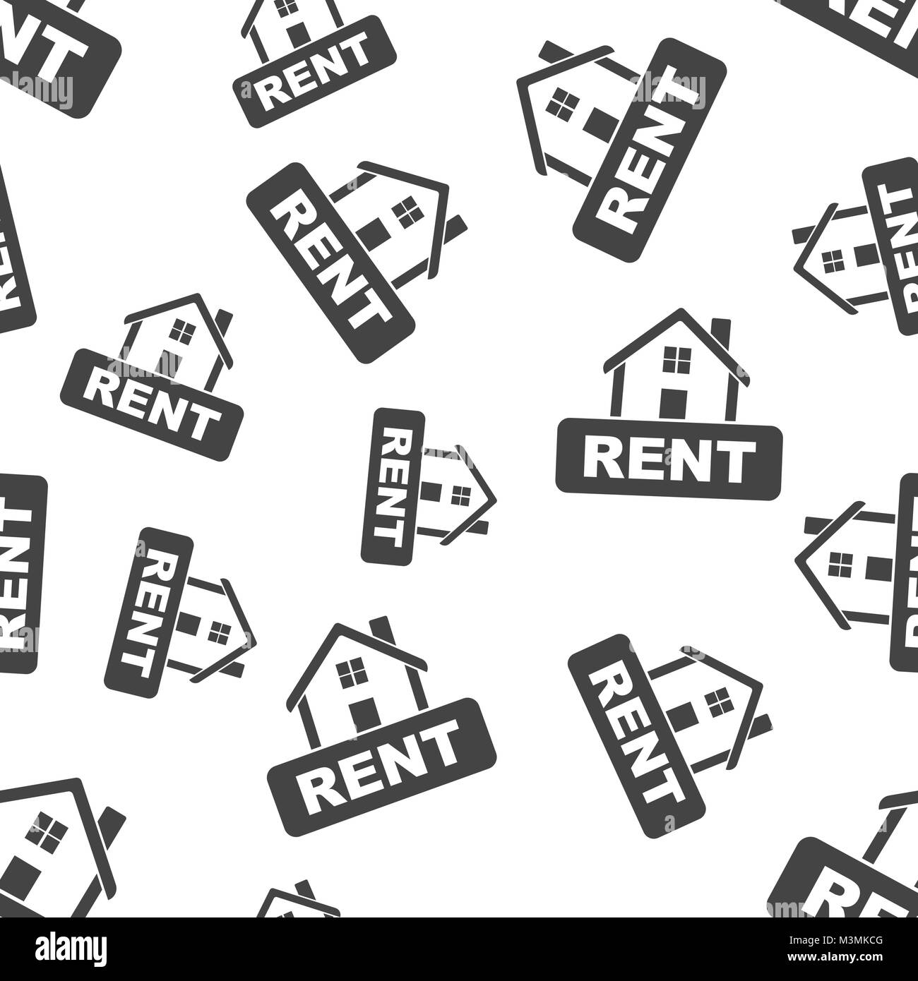 Rent house seamless pattern. Business concept rent home pictogram ...