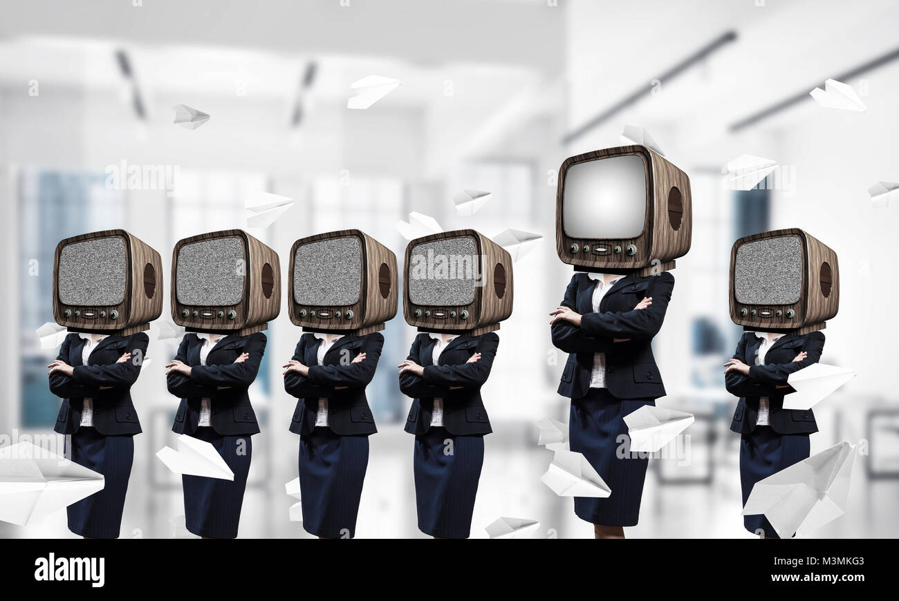 Television addiction of business people Stock Photo - Alamy