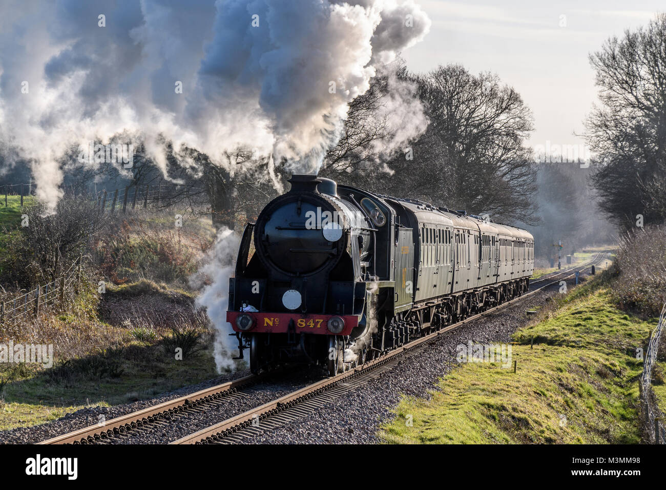 Lineside Photograph on the Bluebell Railway Stock Photo - Alamy