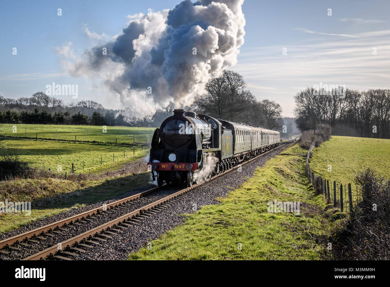 Lineside Photograph on the Bluebell Railway Stock Photo - Alamy