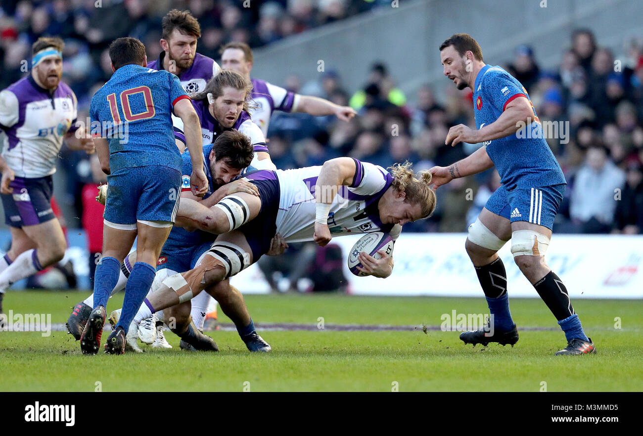Scotland's David Denton in action during the NatWest 6 Nations match at ...