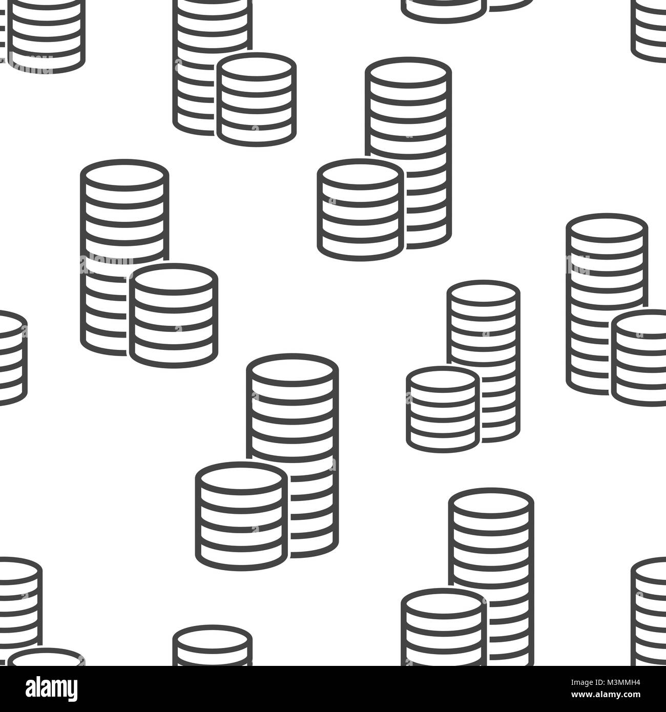 Money coins seamless pattern background icon. Business flat vector ...