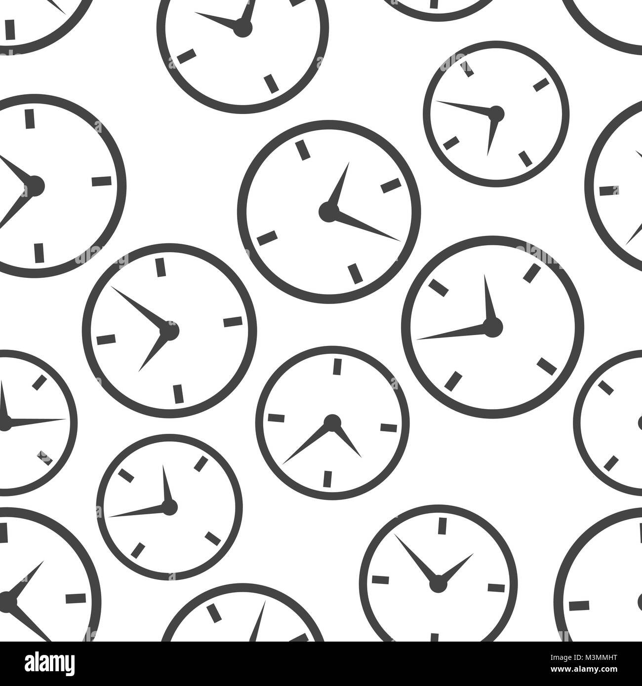 Alarm clock seamless pattern background icon. Business flat vector ...