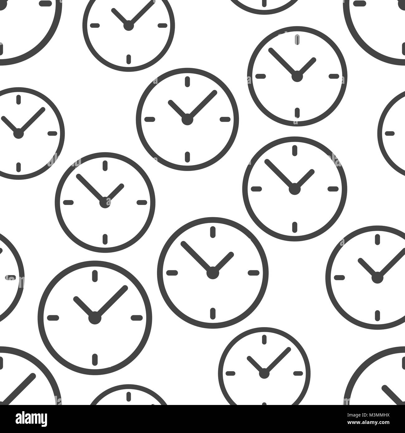 Alarm clock seamless pattern background icon. Business flat vector ...