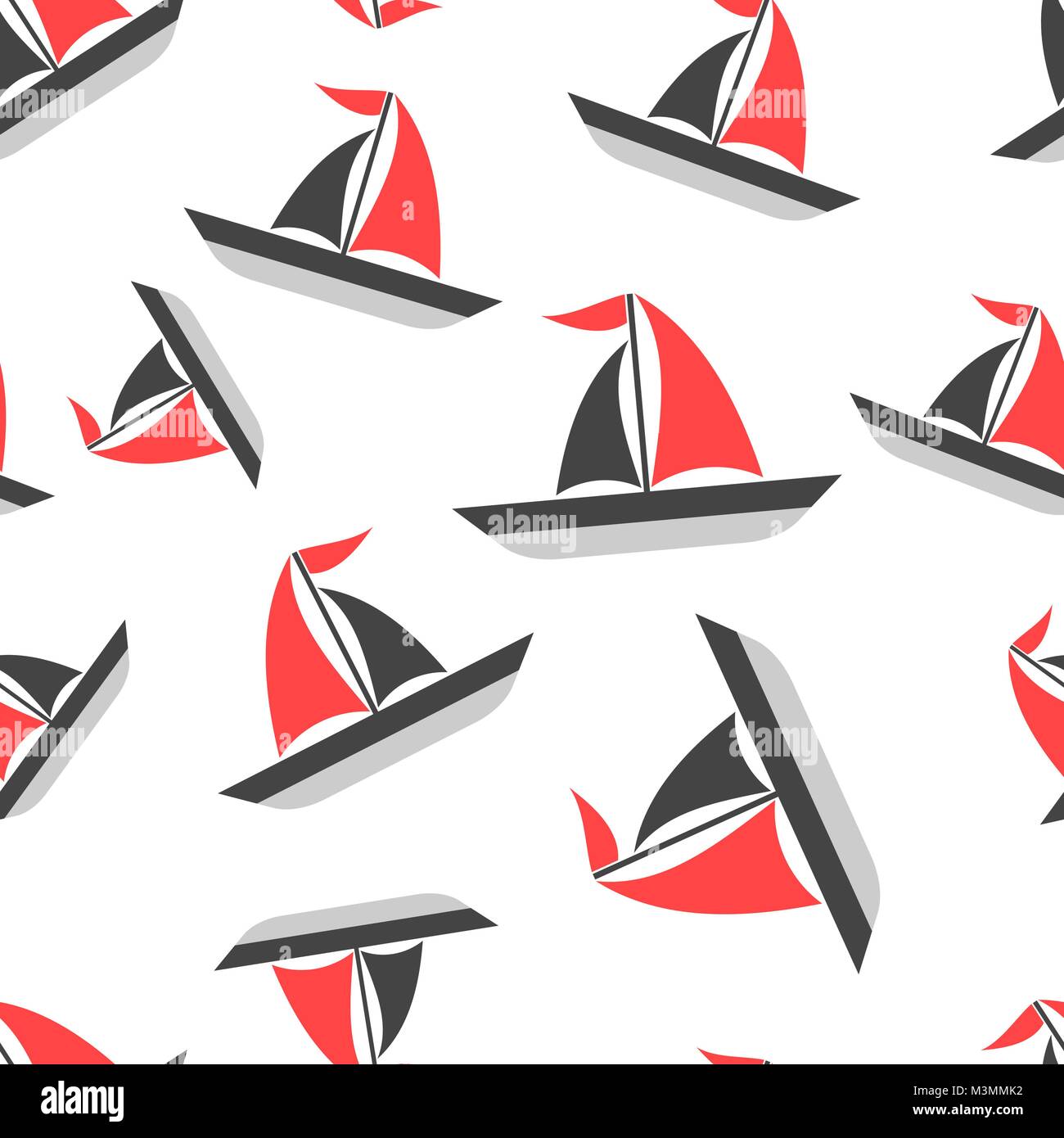 Sailing ship seamless pattern background icon. Business flat vector ...