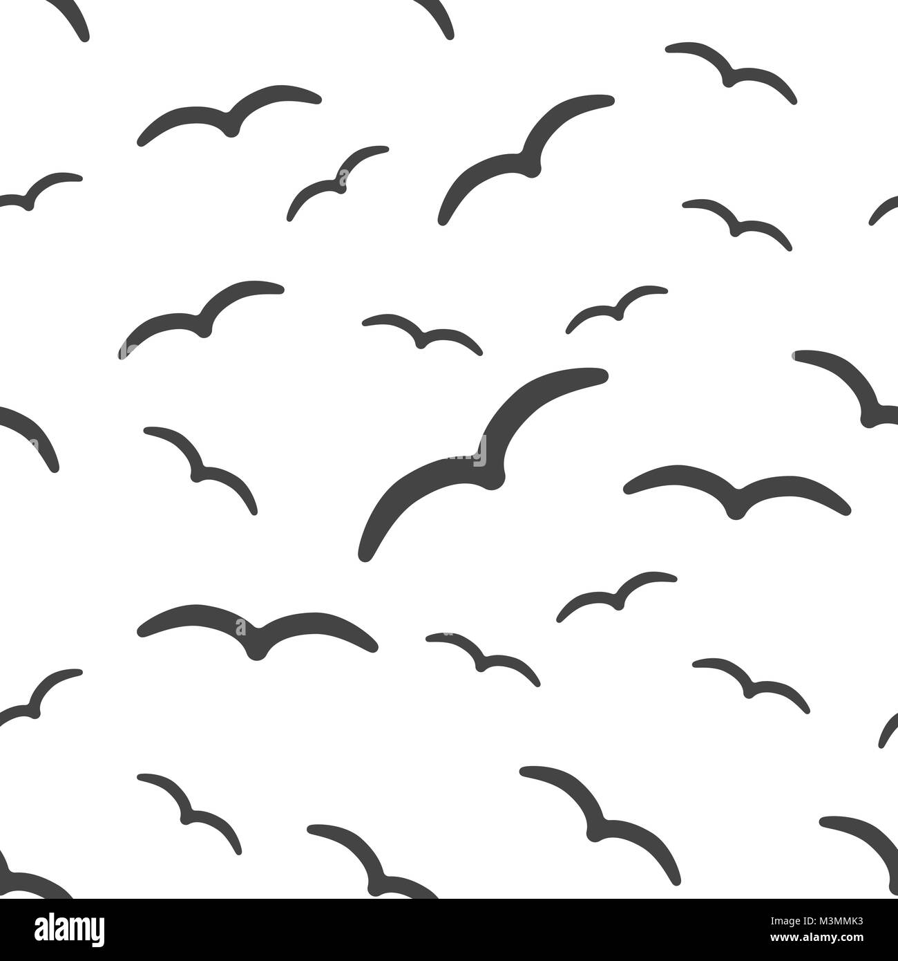 Flying birds seamless pattern background icon. Business flat vector ...