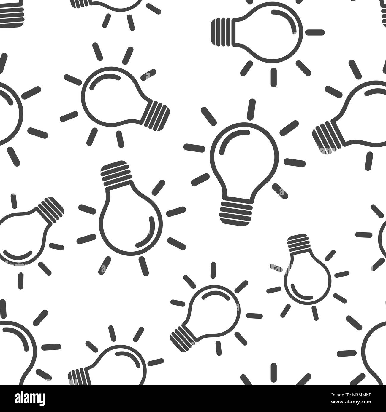 Light bulb icon seamless pattern background icon. Business flat vector ...