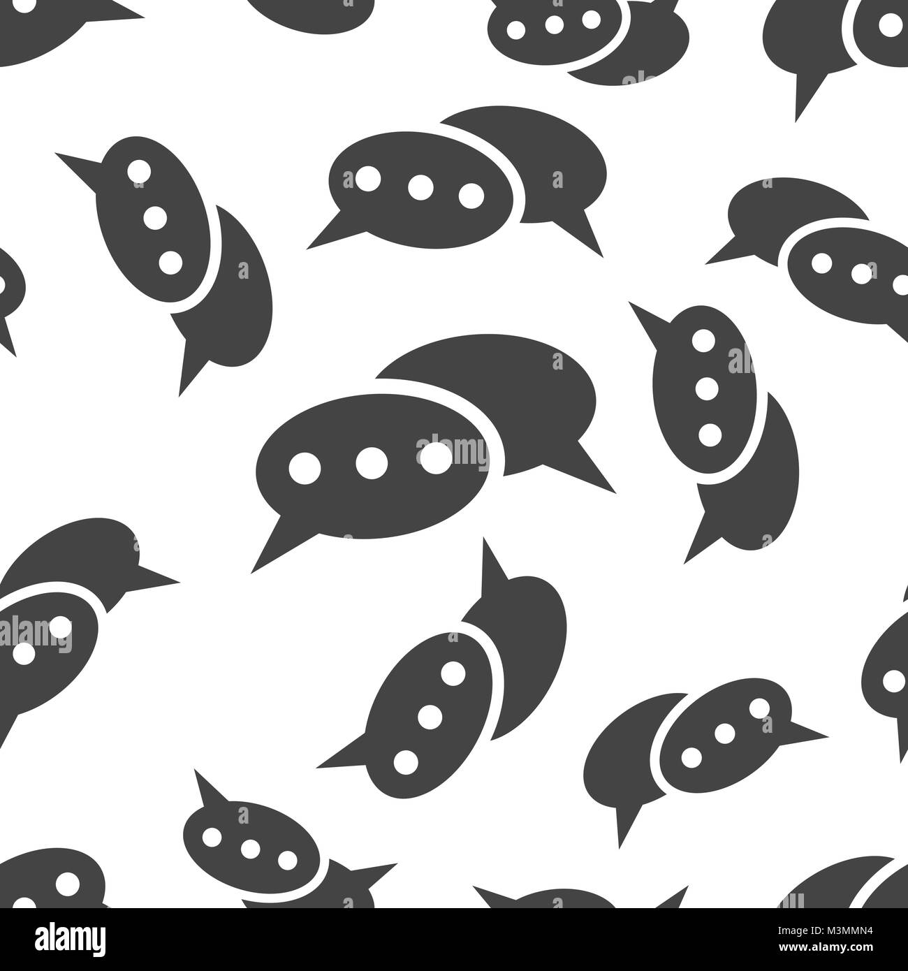 Thought bubble seamless pattern background icon. Business flat vector ...