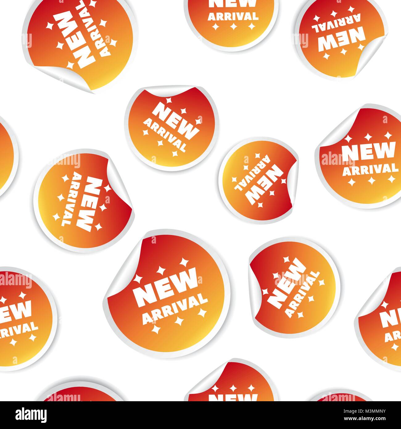 New arrival sticker seamless pattern background icon. Business flat ...