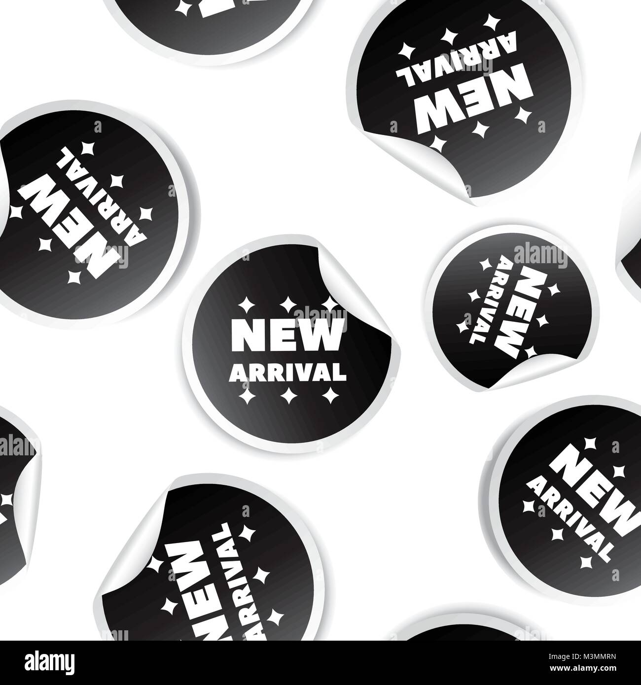 New arrival sticker seamless pattern background icon. Business flat ...
