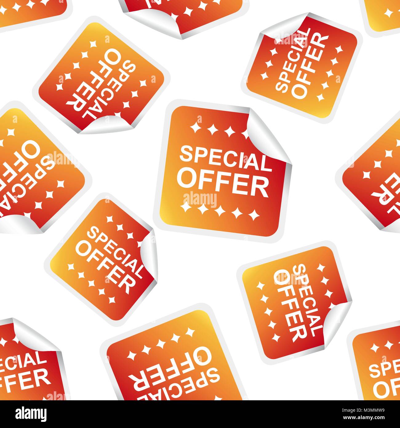 Special offer sticker seamless pattern background icon. Business flat ...