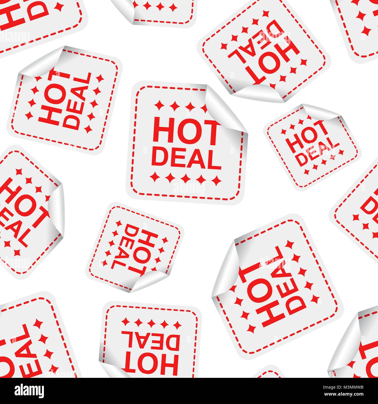 Hot deal sticker seamless pattern background icon. Business flat vector ...