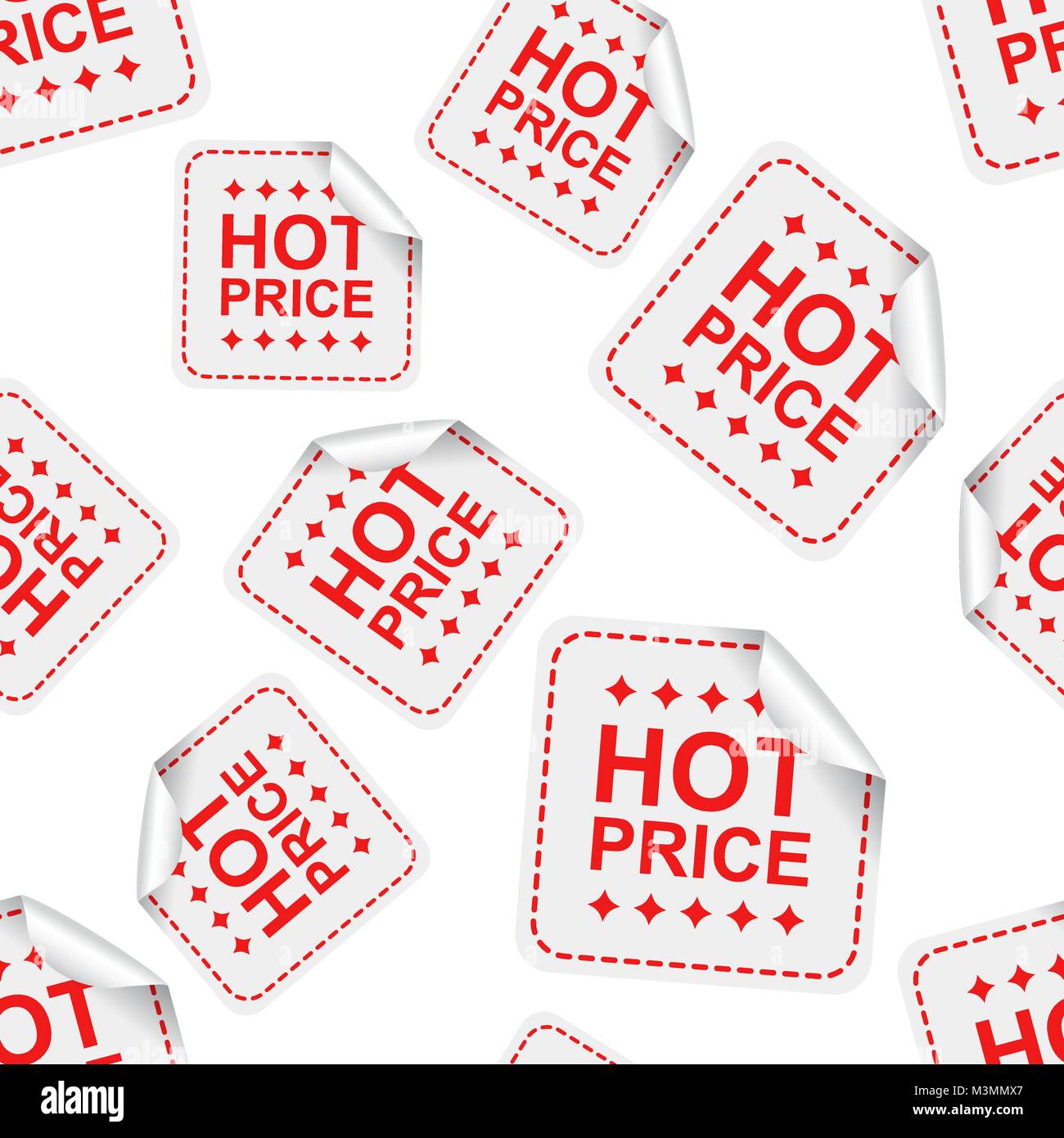 Hot price sticker seamless pattern background icon. Business flat ...