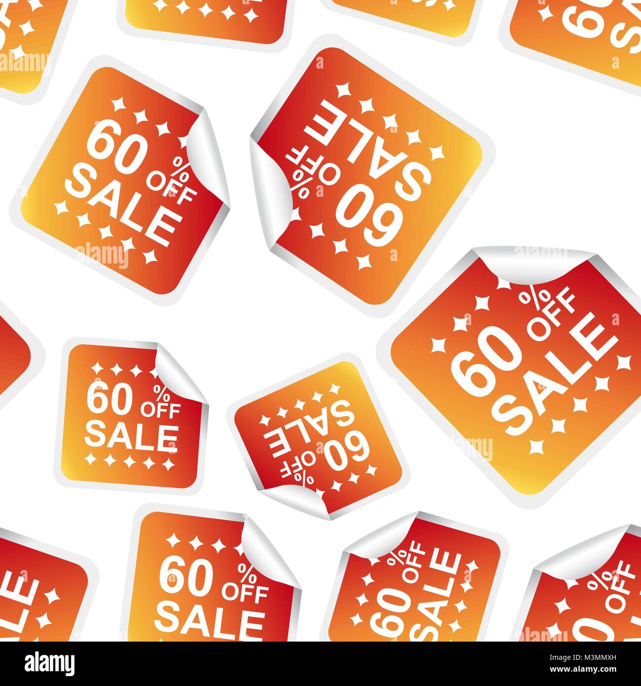 Sale 60% percent off sticker seamless pattern background icon. Business ...