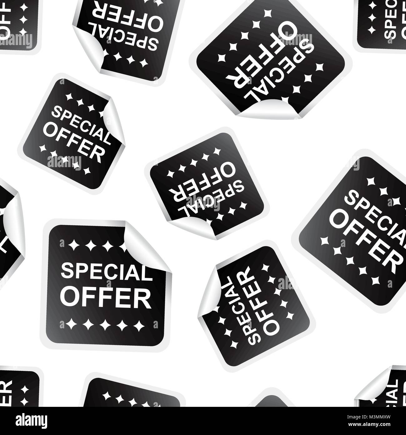 Special offer sticker seamless pattern background icon. Business flat ...