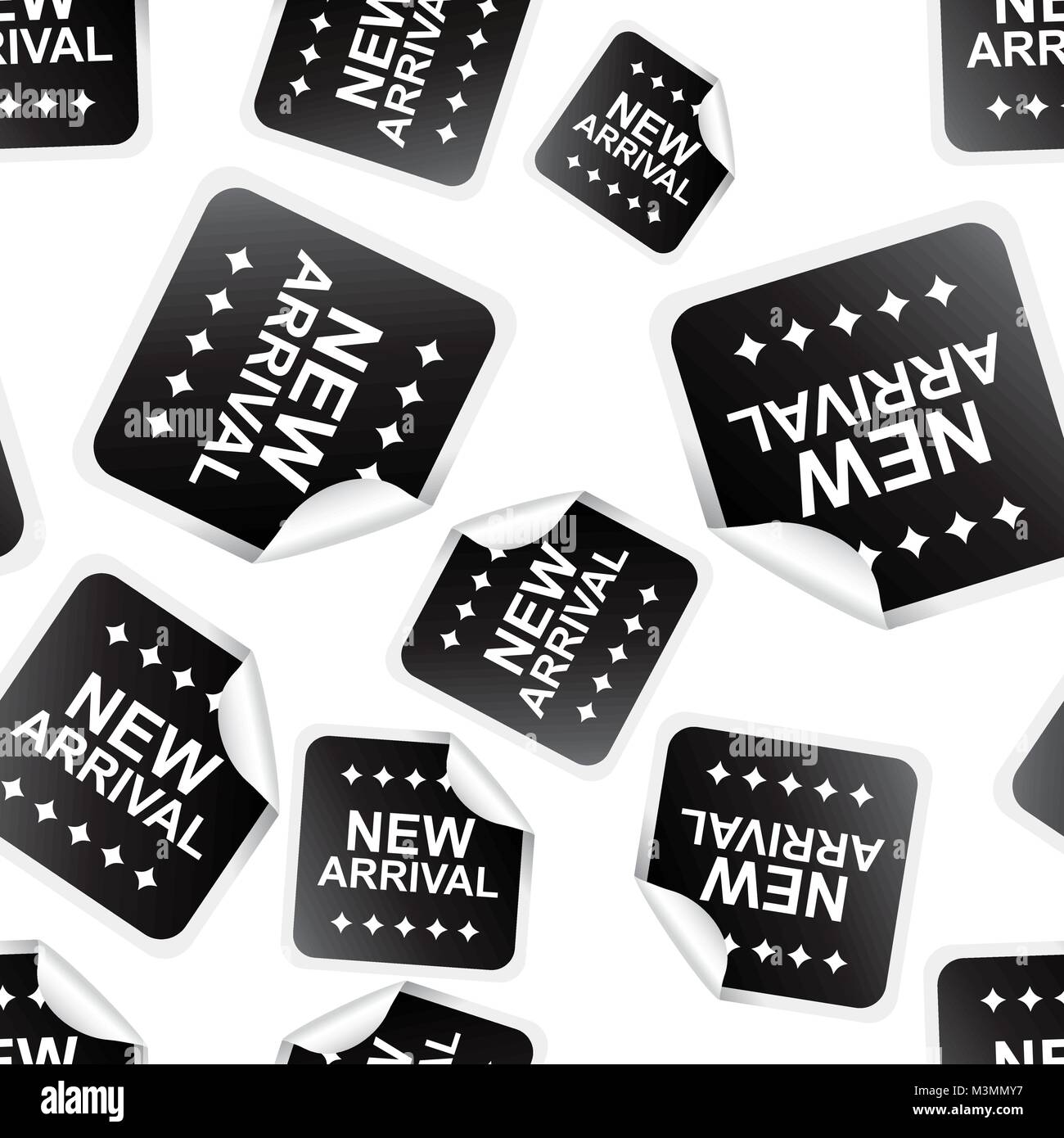 New arrival sticker seamless pattern background icon. Business flat ...