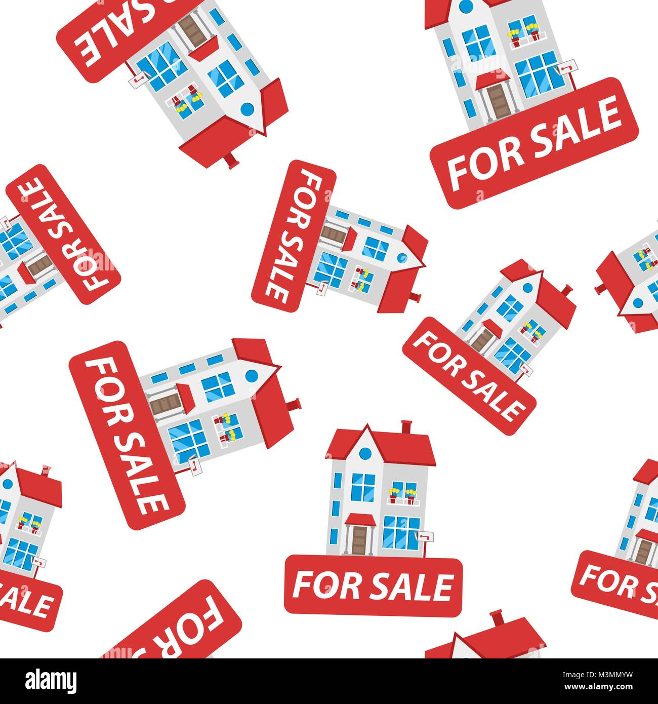 For sale sign with house seamless pattern background icon. Business ...
