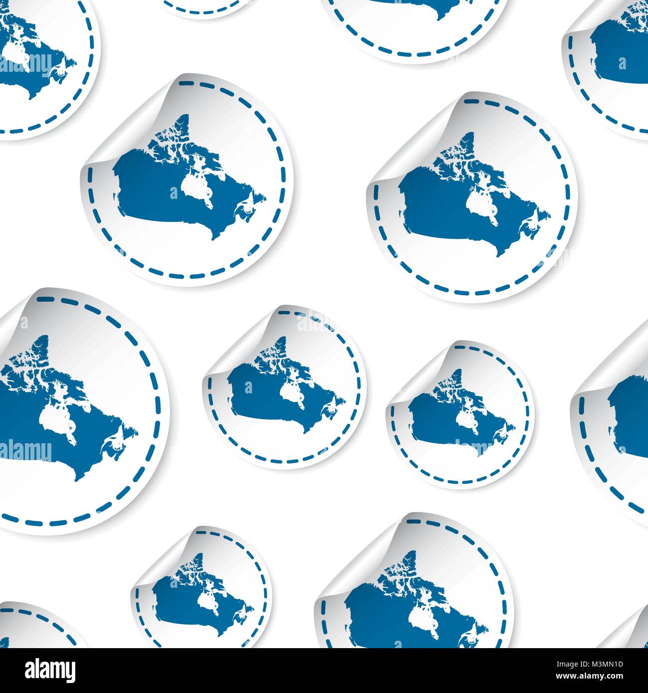 Canada map sticker seamless pattern background. Business concept label ...