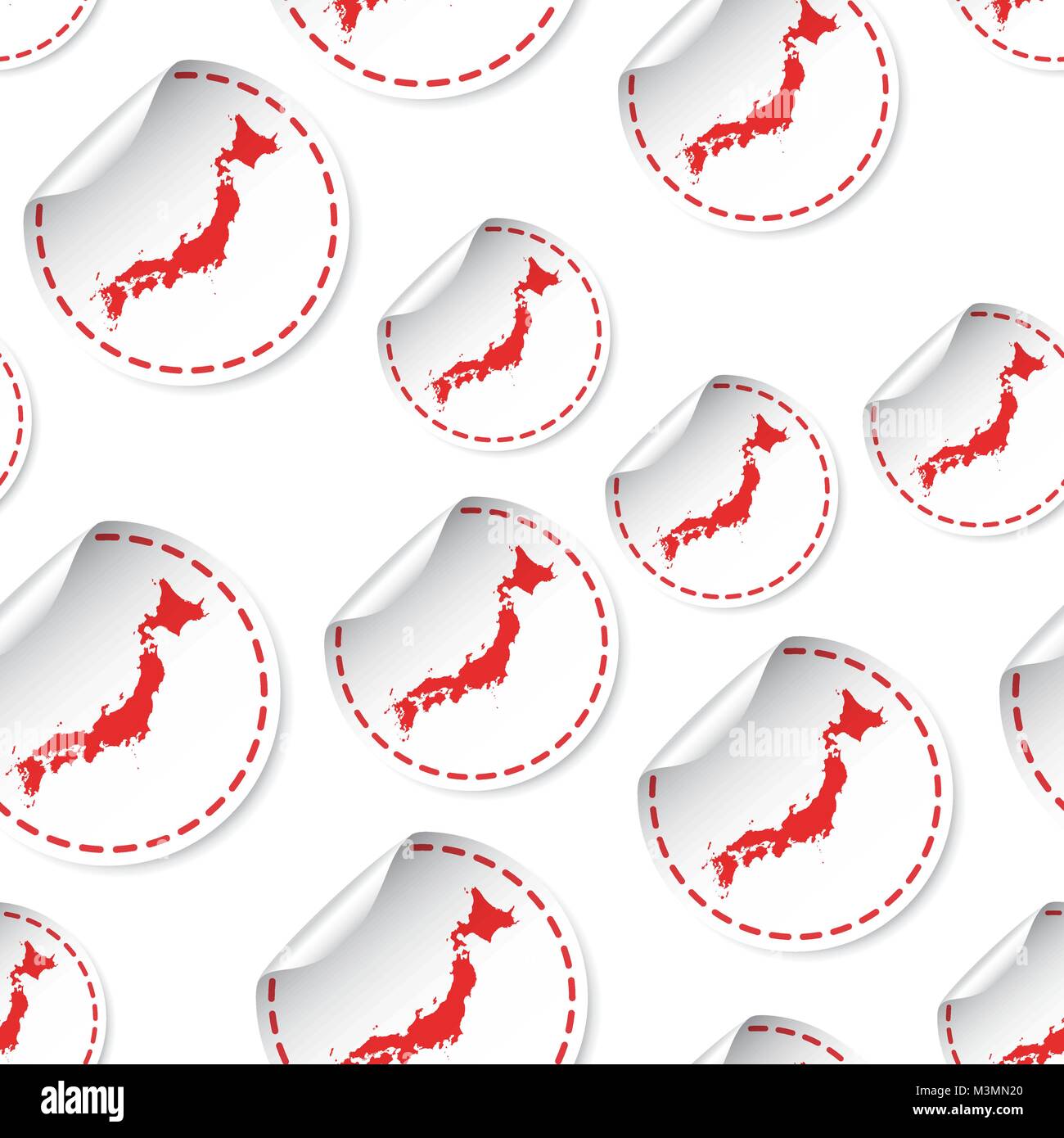 Japan map sticker seamless pattern background. Business concept label ...