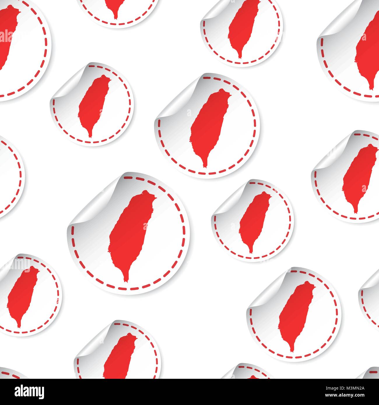 Taiwan map sticker seamless pattern background. Business concept label ...