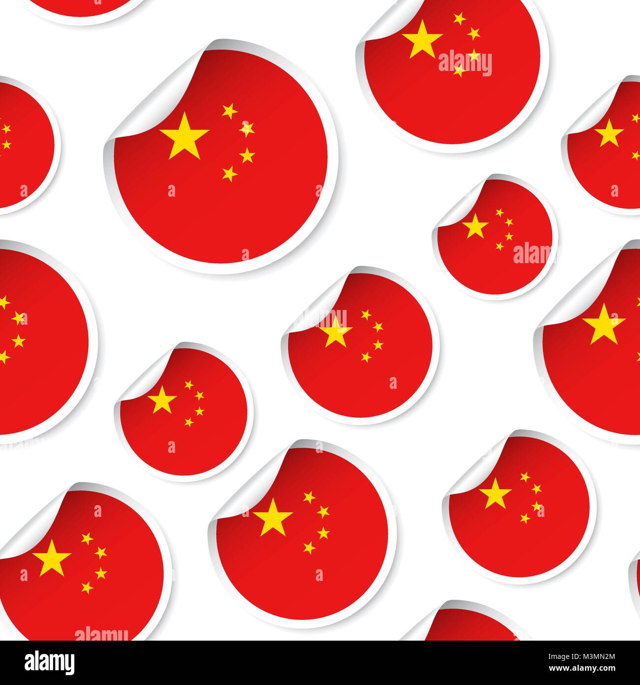 China flag sticker seamless pattern background. Business concept label ...