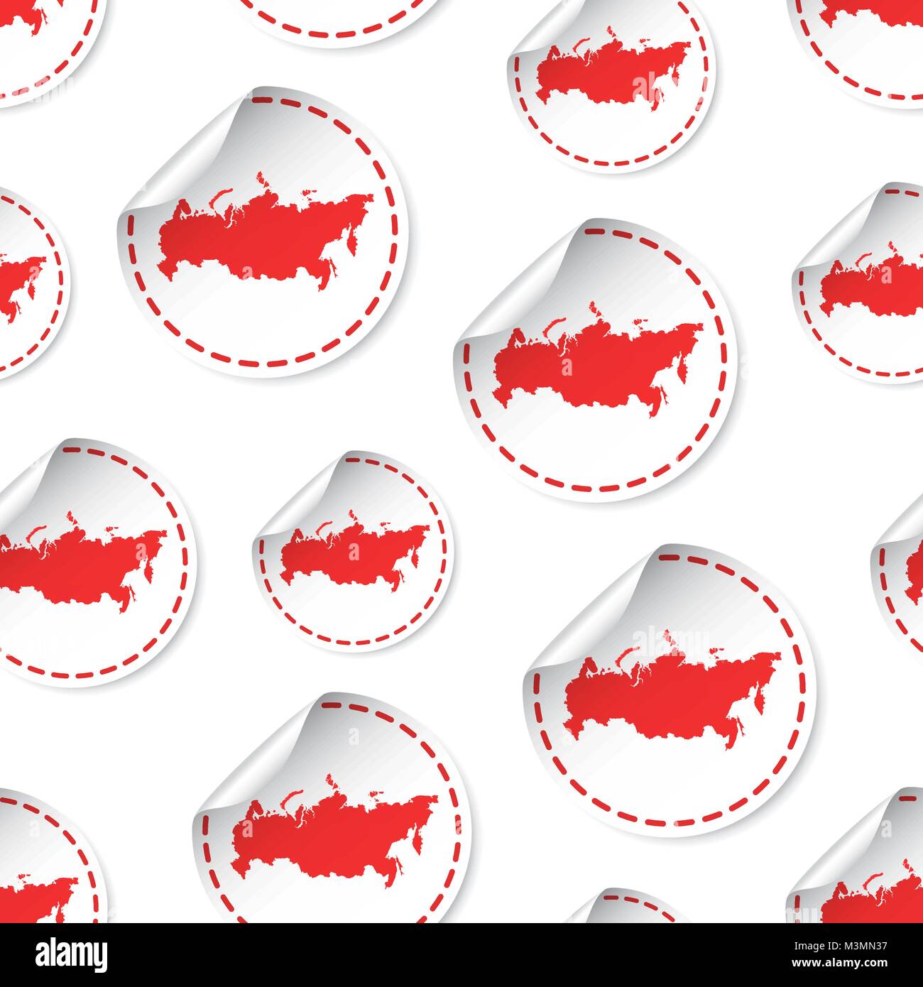 Russia map sticker seamless pattern background. Business concept label ...