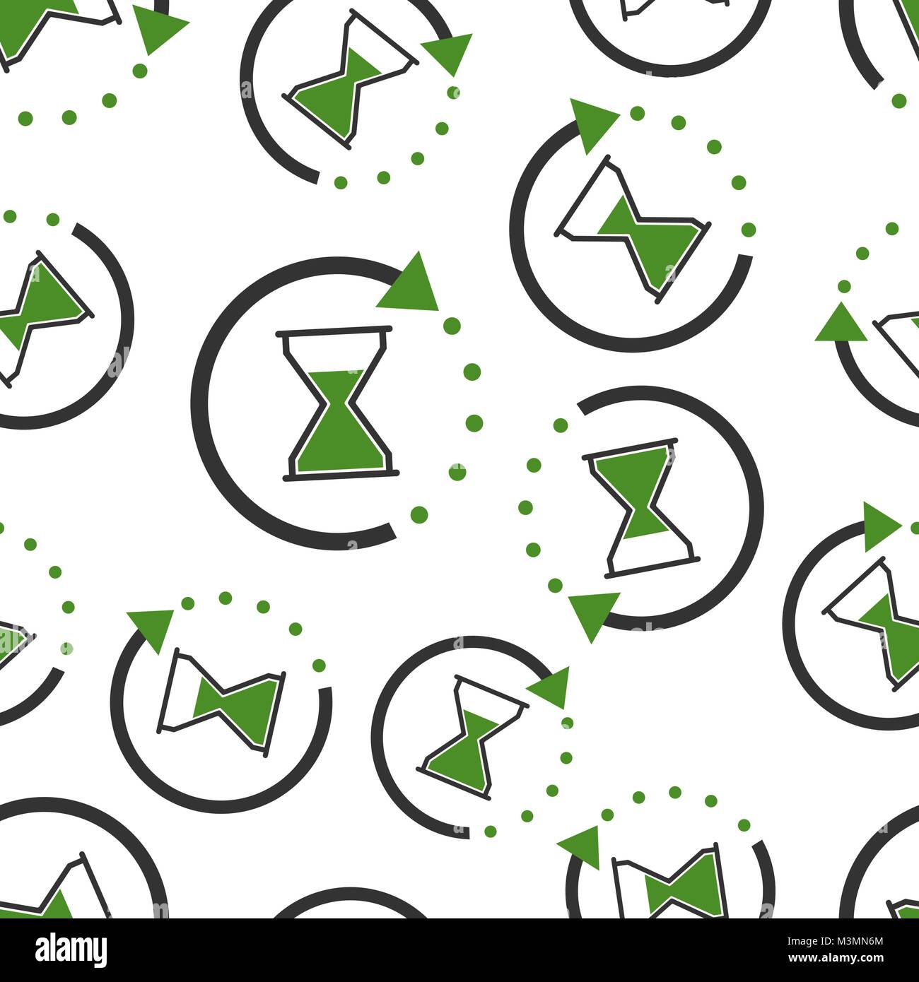 Hourglass time icon seamless pattern background. Business flat vector ...