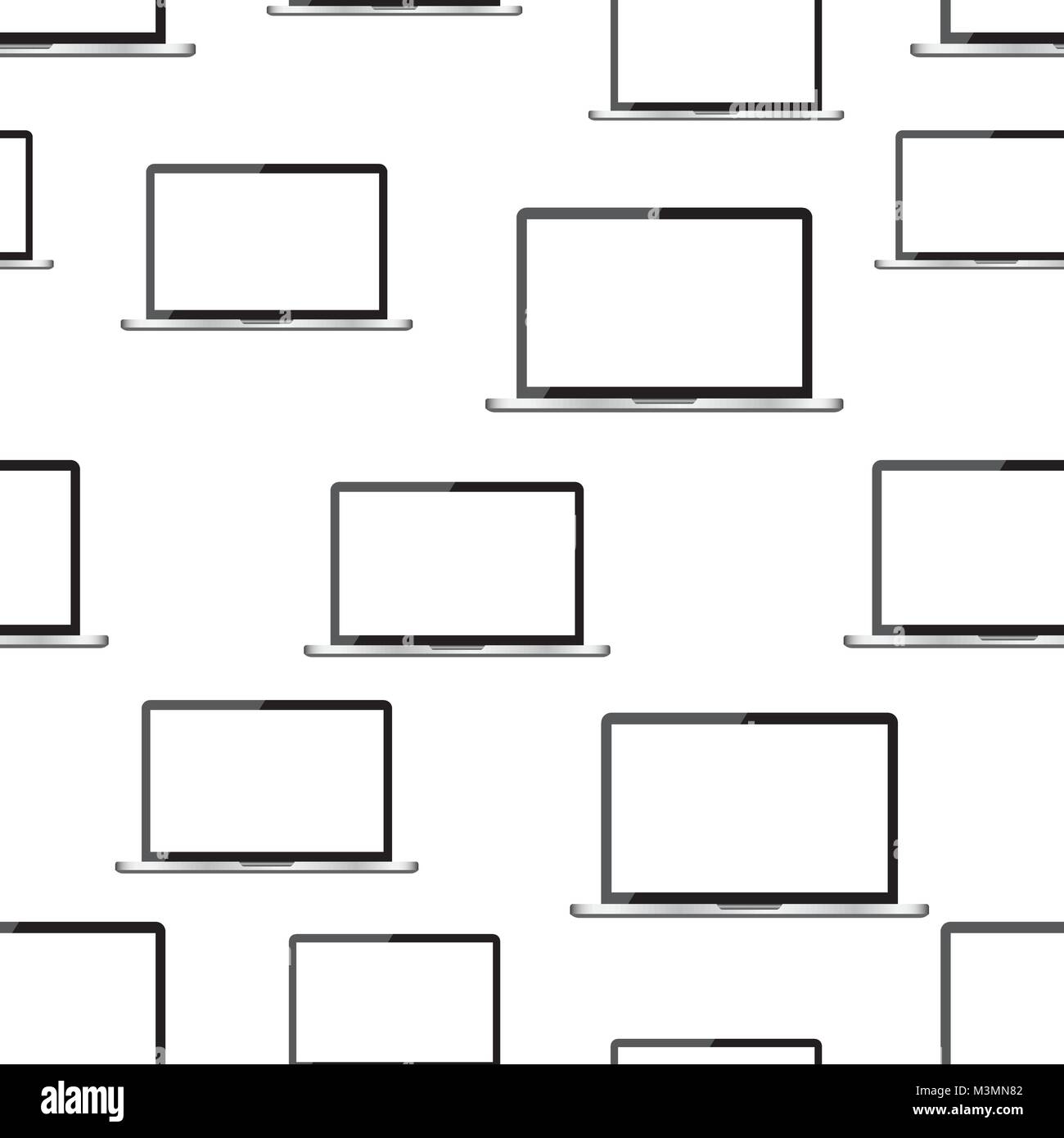 Laptop computer seamless pattern background. Business flat vector ...