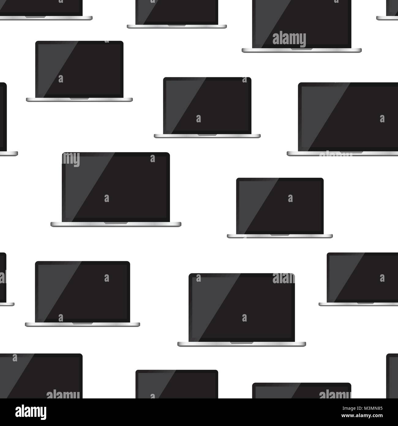 Laptop computer seamless pattern background. Business flat vector ...
