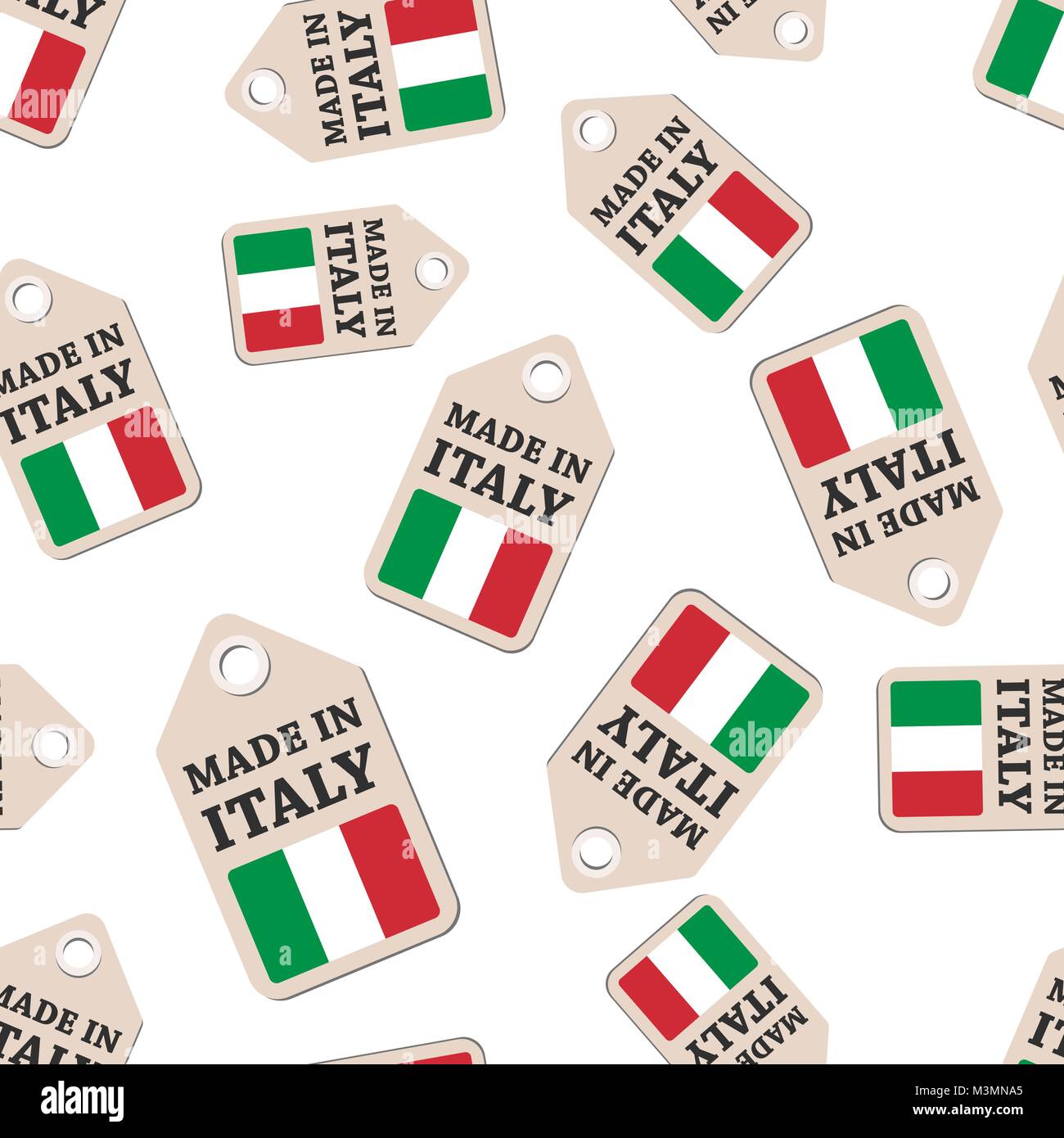 Hang tag made in Italy sticker seamless pattern background. Business ...