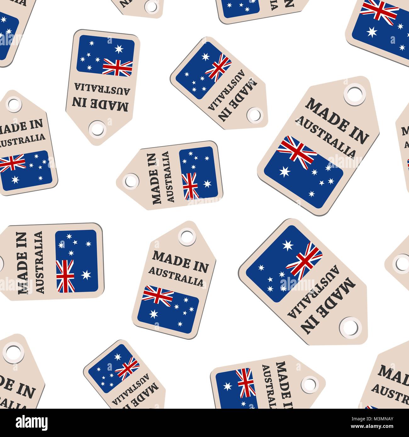Hang tag made in Australia sticker with flag seamless pattern ...