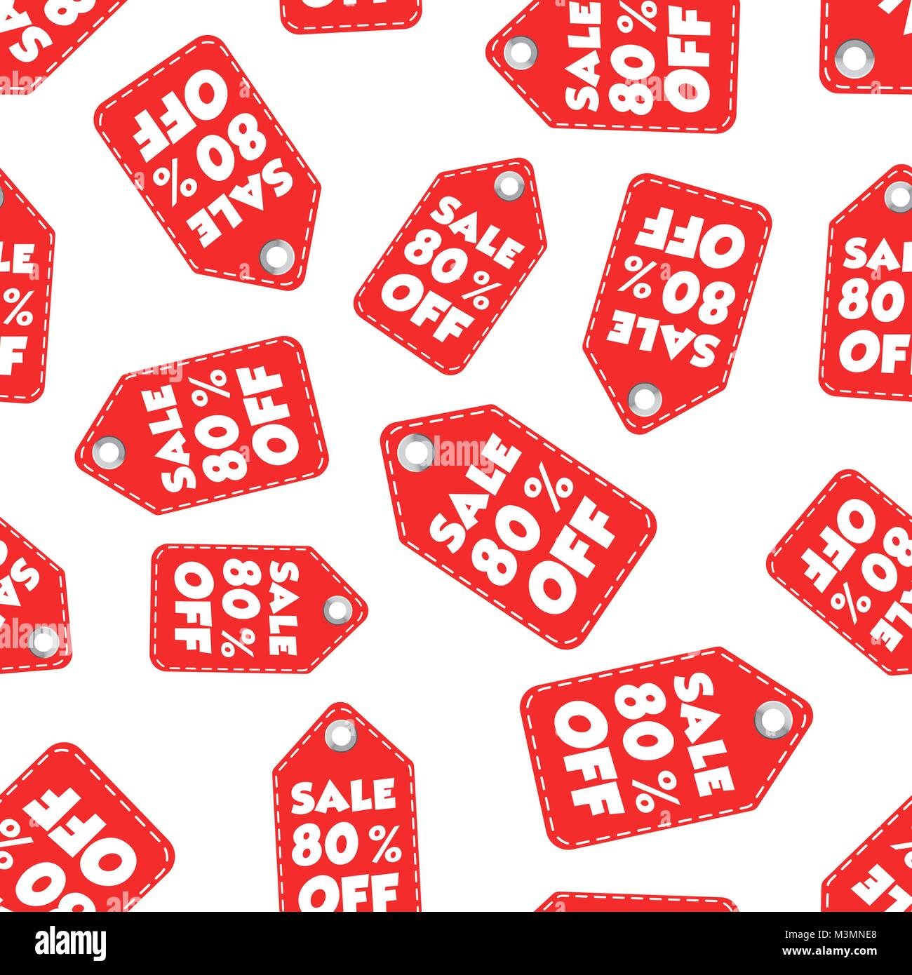 Sale 80% off hang tag seamless pattern background. Business flat vector ...