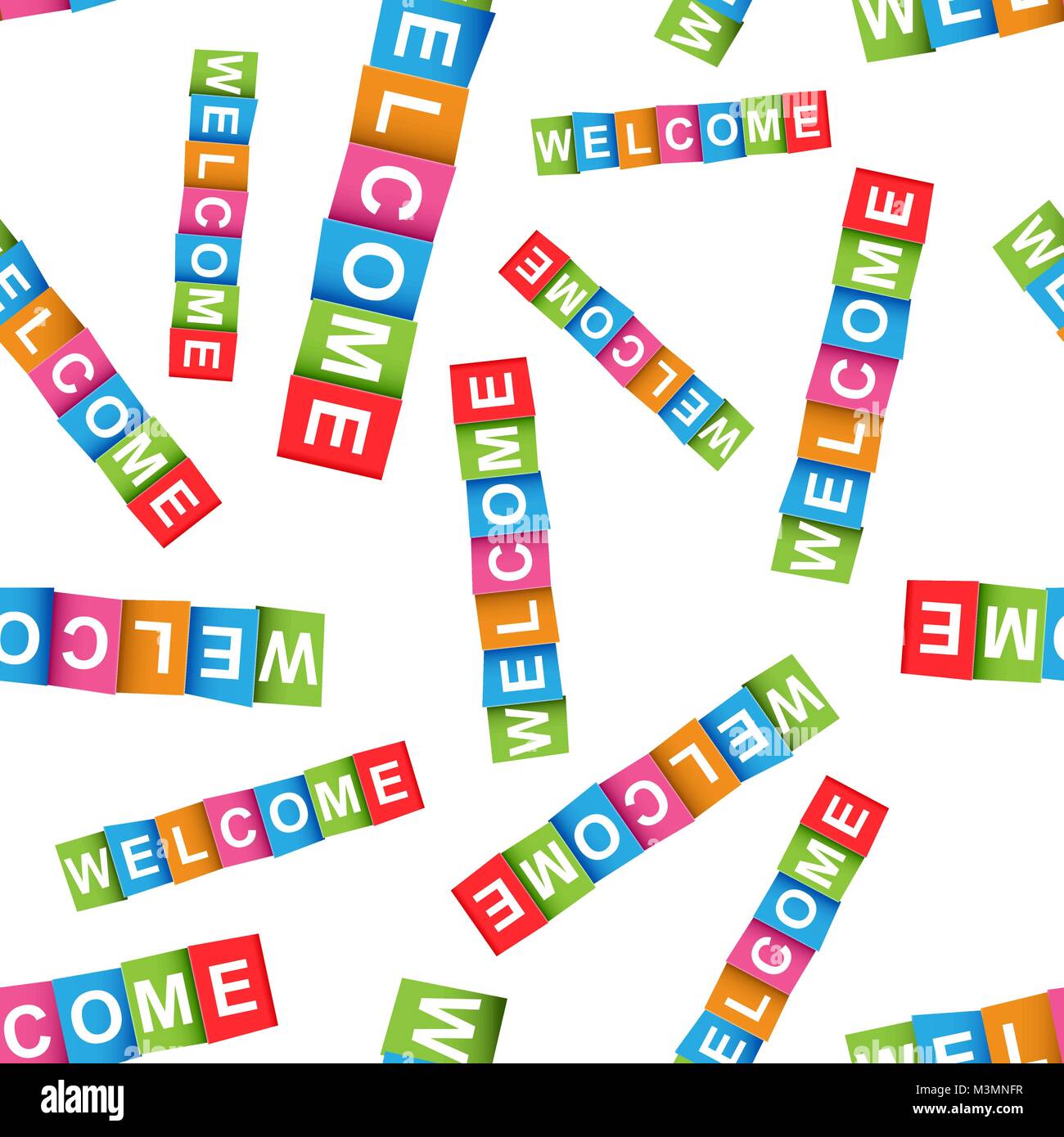 Welcome colorful card seamless pattern background. Business flat vector ...