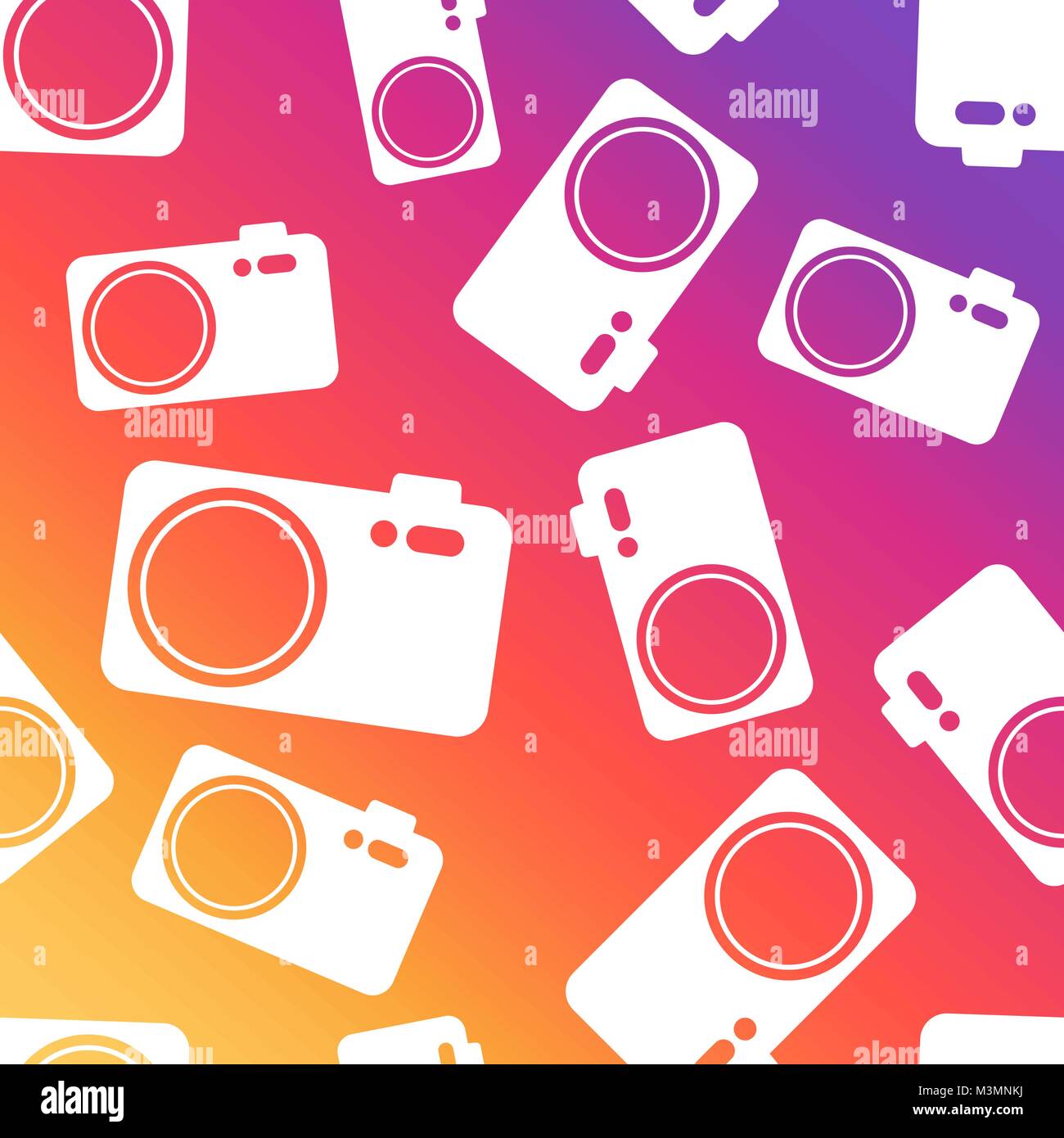 Camera seamless pattern background. Business flat vector illustration. Camera sign symbol ...