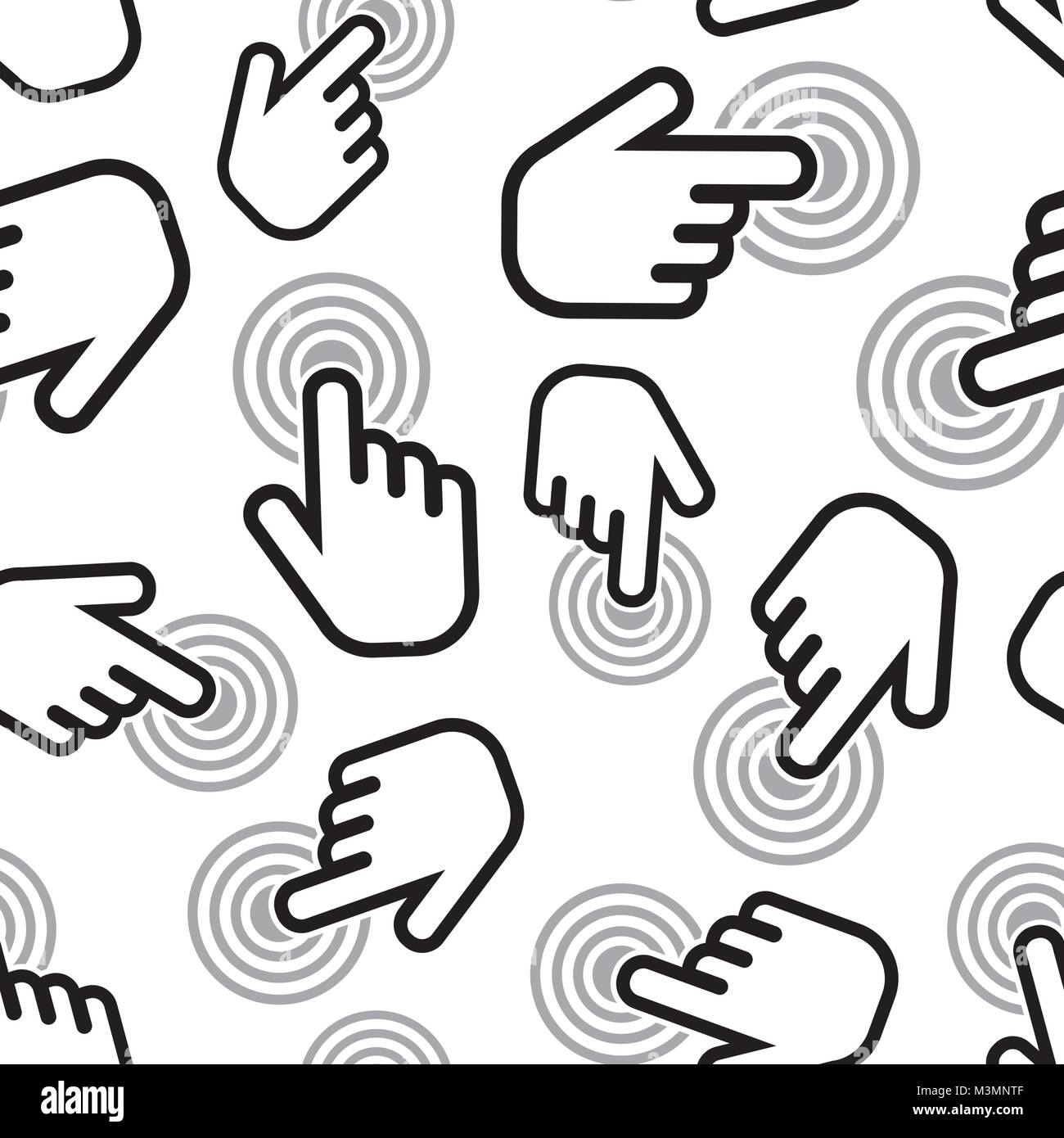 Click hand seamless pattern background. Business flat vector ...