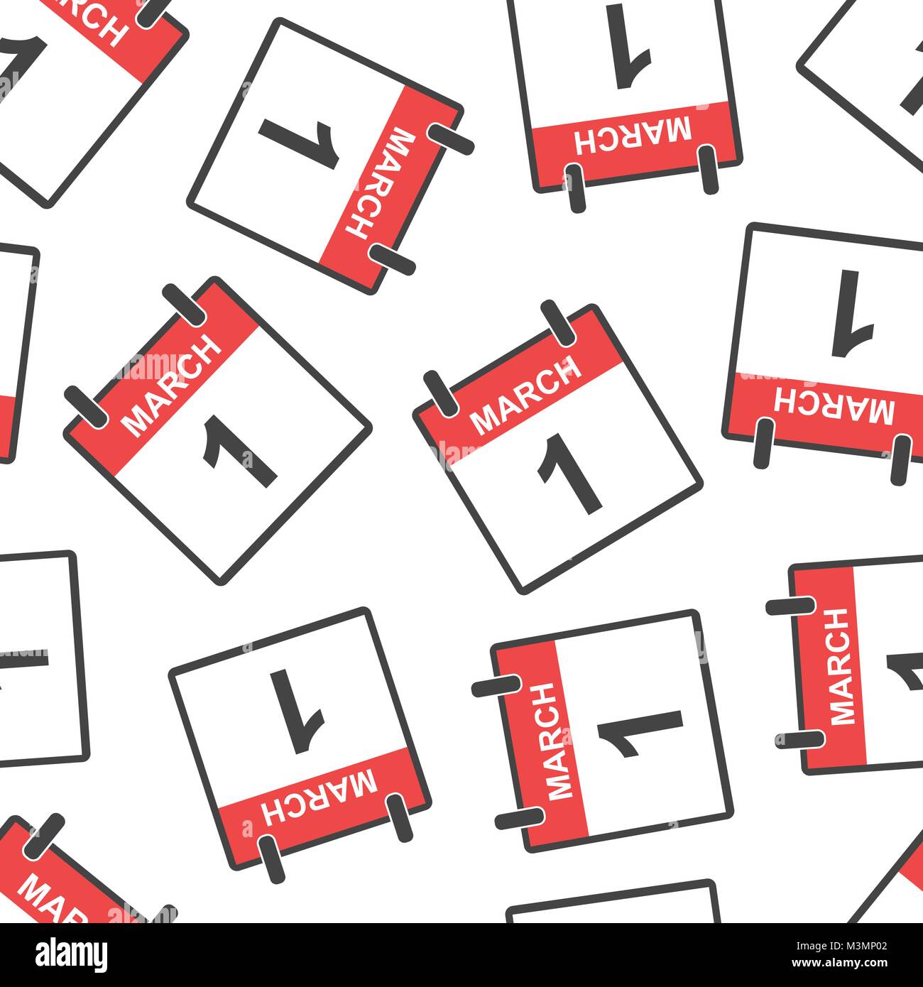 March 1 calendar page seamless pattern background. Business flat vector ...