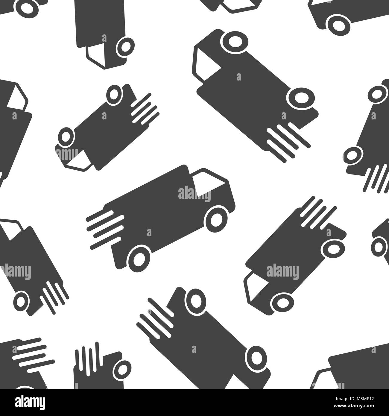 Delivery truck seamless pattern background. Business flat vector ...