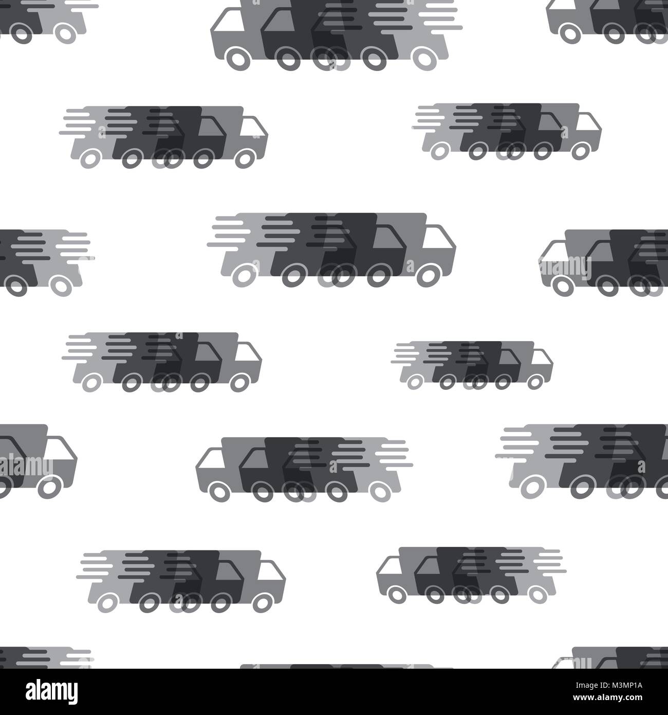 Delivery truck seamless pattern background. Business flat vector ...