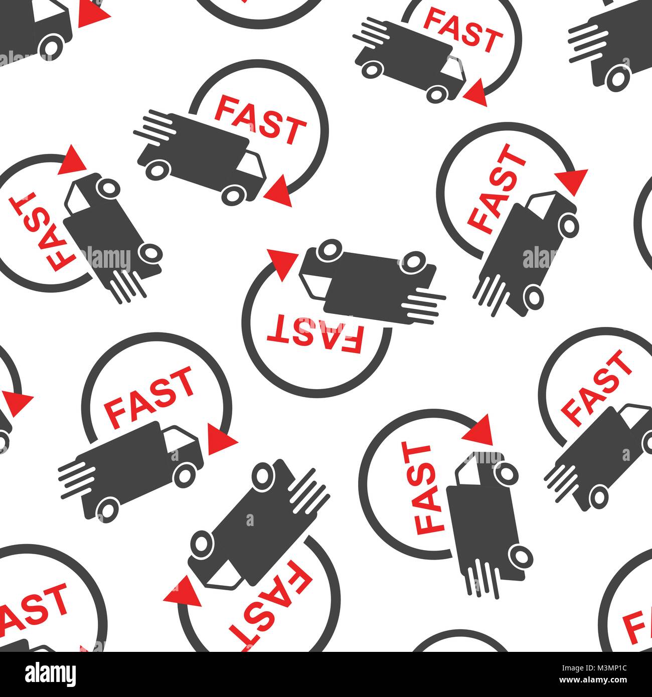 Delivery truck seamless pattern background. Business flat vector ...