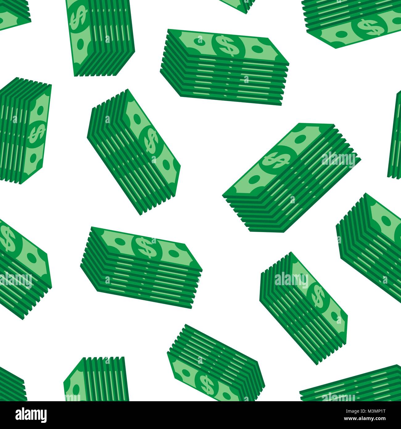 Stacks dollar cash seamless pattern background. Business flat vector ...