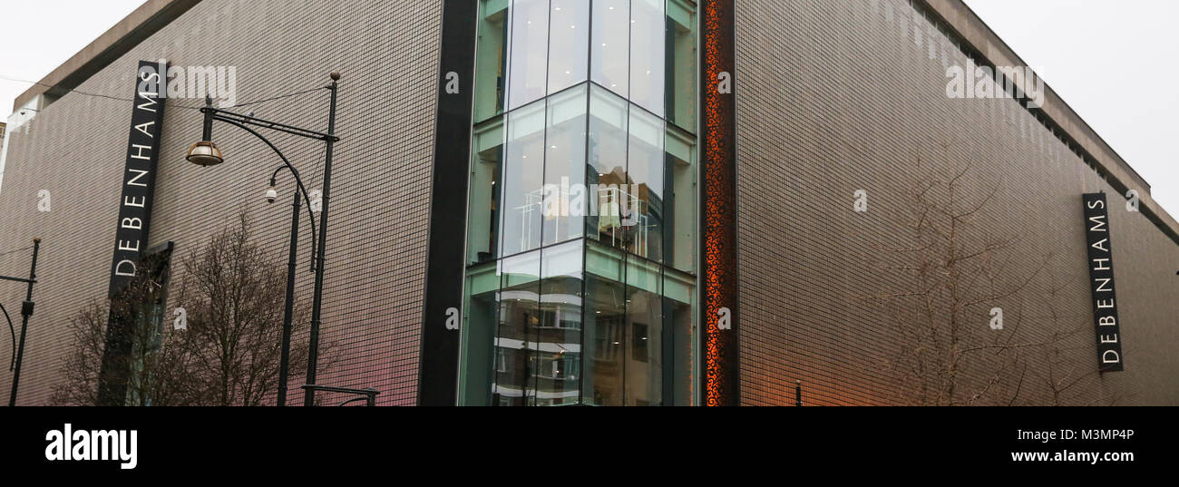 An exterior view of Debenhams store in Oxford Street Featuring ...