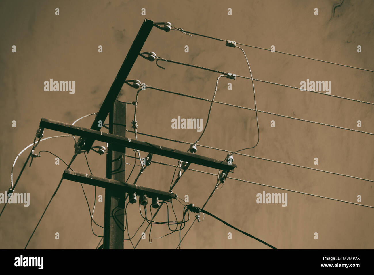 in australia the concept of power line with electrical pole in the ...