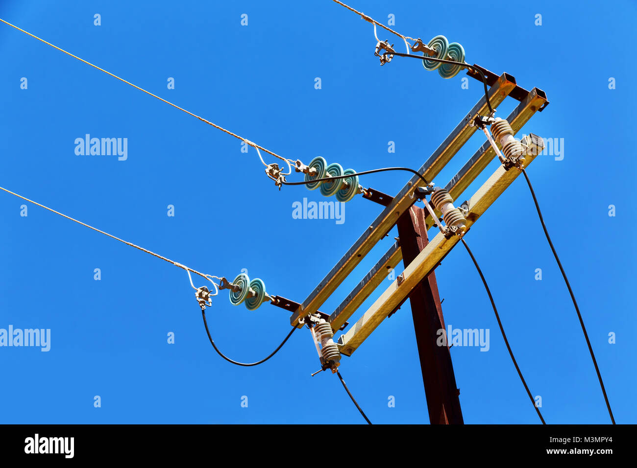 in australia the concept of power line with electrical pole in the ...