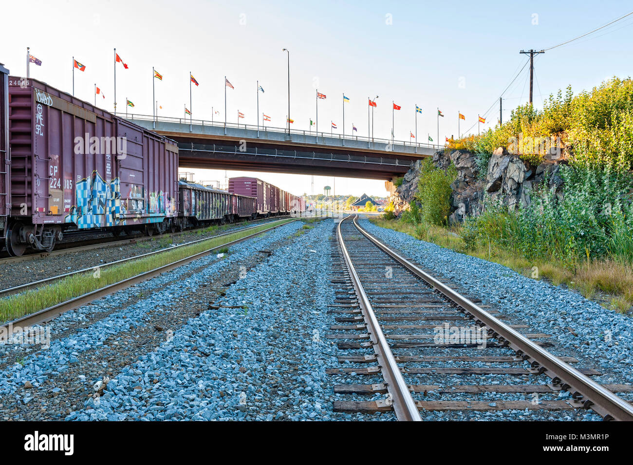 The train tracks leading into downtown Sudbury, Ontario Stock Photo - Alamy