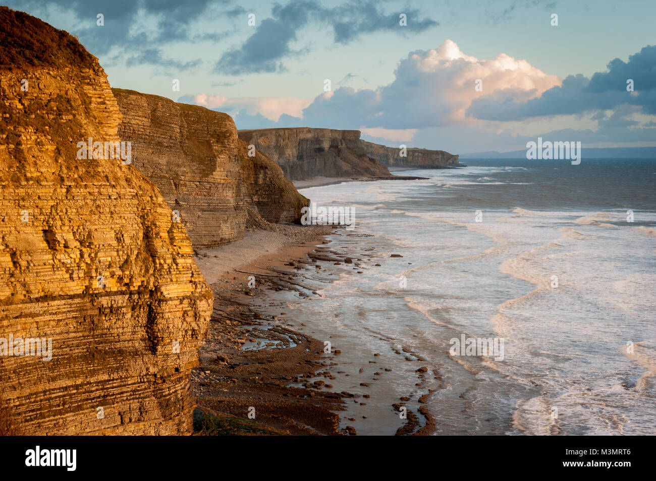 The limestone cliffs of Southerndown on the Glamorgan Coast of South ...