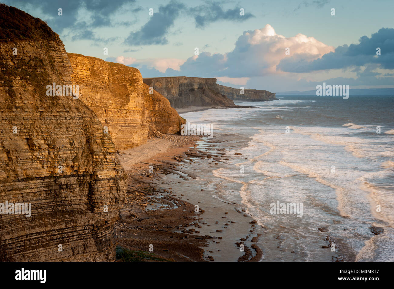 The limestone cliffs of Southerndown on the Glamorgan Coast of South ...