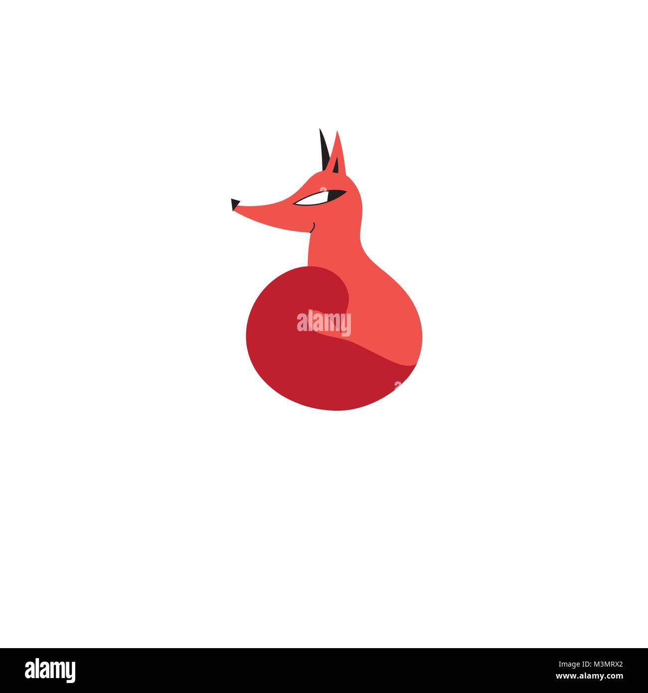 Bright red fox sign on a white background Stock Vector Image & Art - Alamy